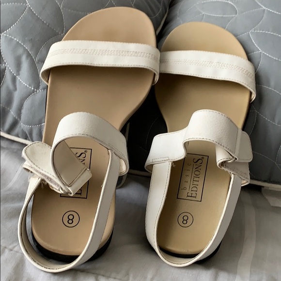 Basic Editions | Shoes | 5 For 25 White Basic Editions Velcro Sandals ...